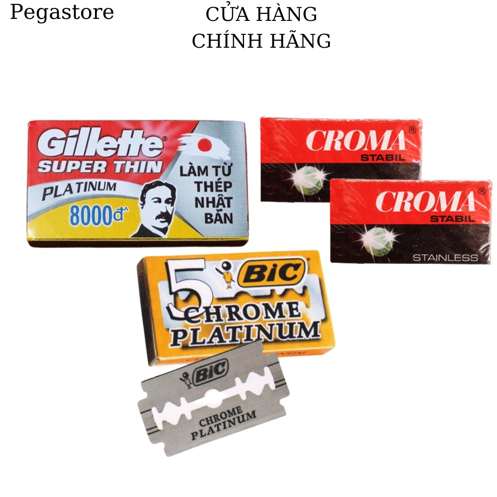 Dao lam cạo râu Croma 10 lưỡi / 1 hộp Hộp lưỡi lam Gillette Dao lam ...