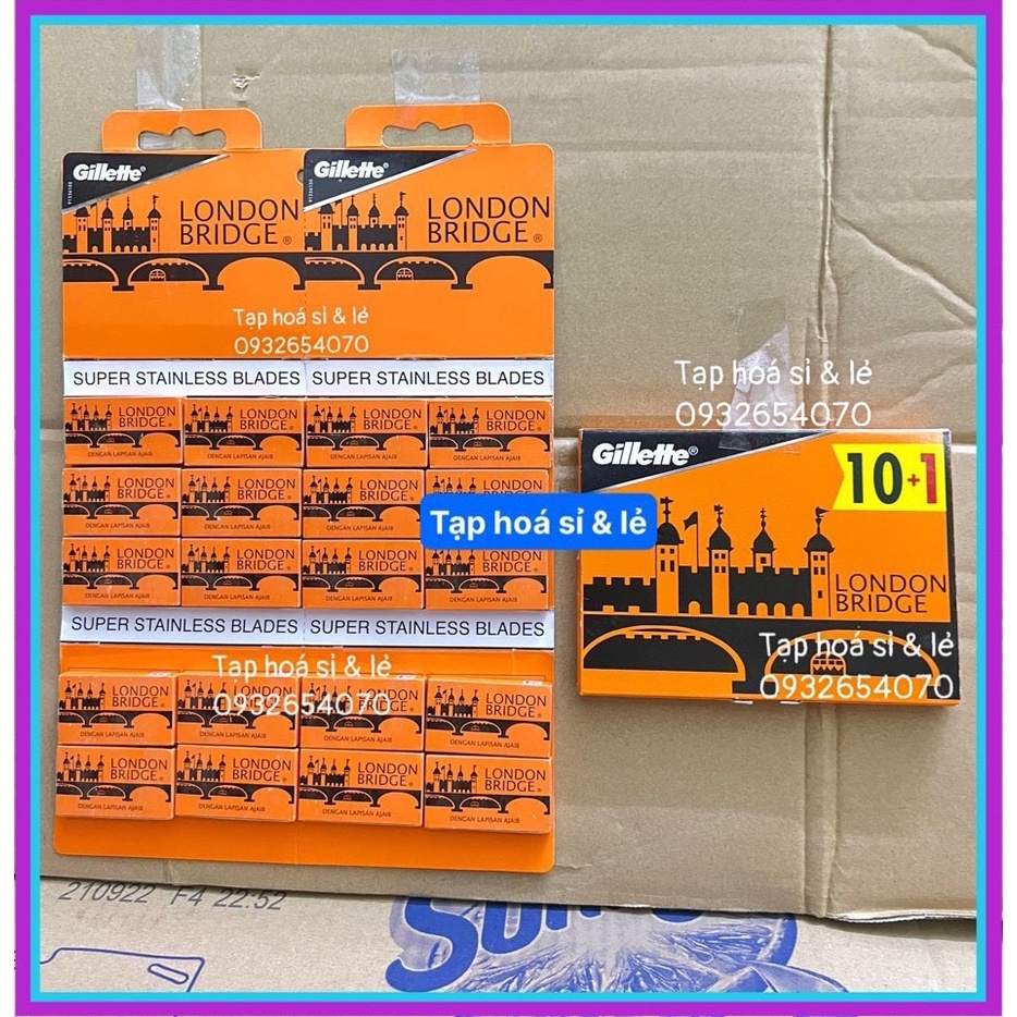Vỉ 100 cái Lưỡi dao lam Gillette London Bridge | Shopee Việt Nam