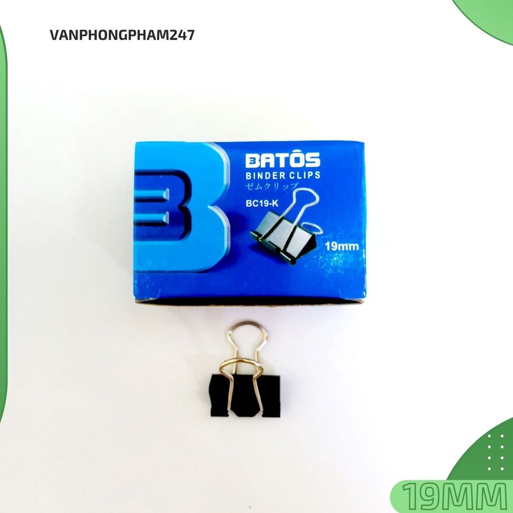 KẸP BƯỚM BATOS - Kẹp giấy đen 15mm/19mm/25mm/32mm/41mm/51mm - Hộp 12 ...