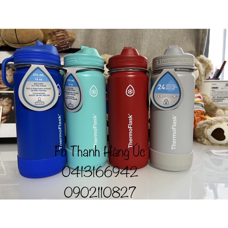 [Hàng Úc -Đủ bill] Bình giữ nhiệt ThermoFlask 474ml có ống hút | Shopee Việt Nam