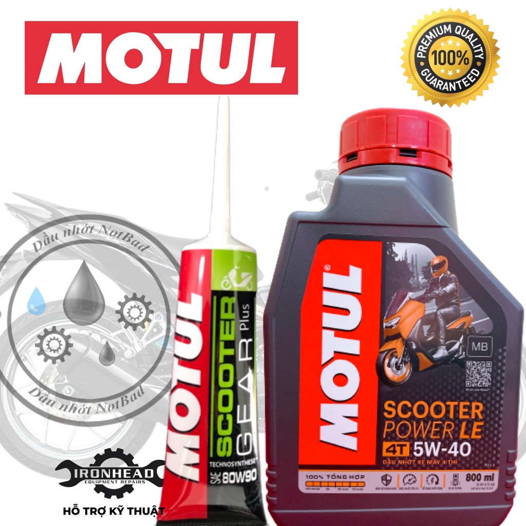 [COMBO] Nhớt Motul nhớt tay ga Scooter Motul POWER LE 5w40 800ml kèm ...