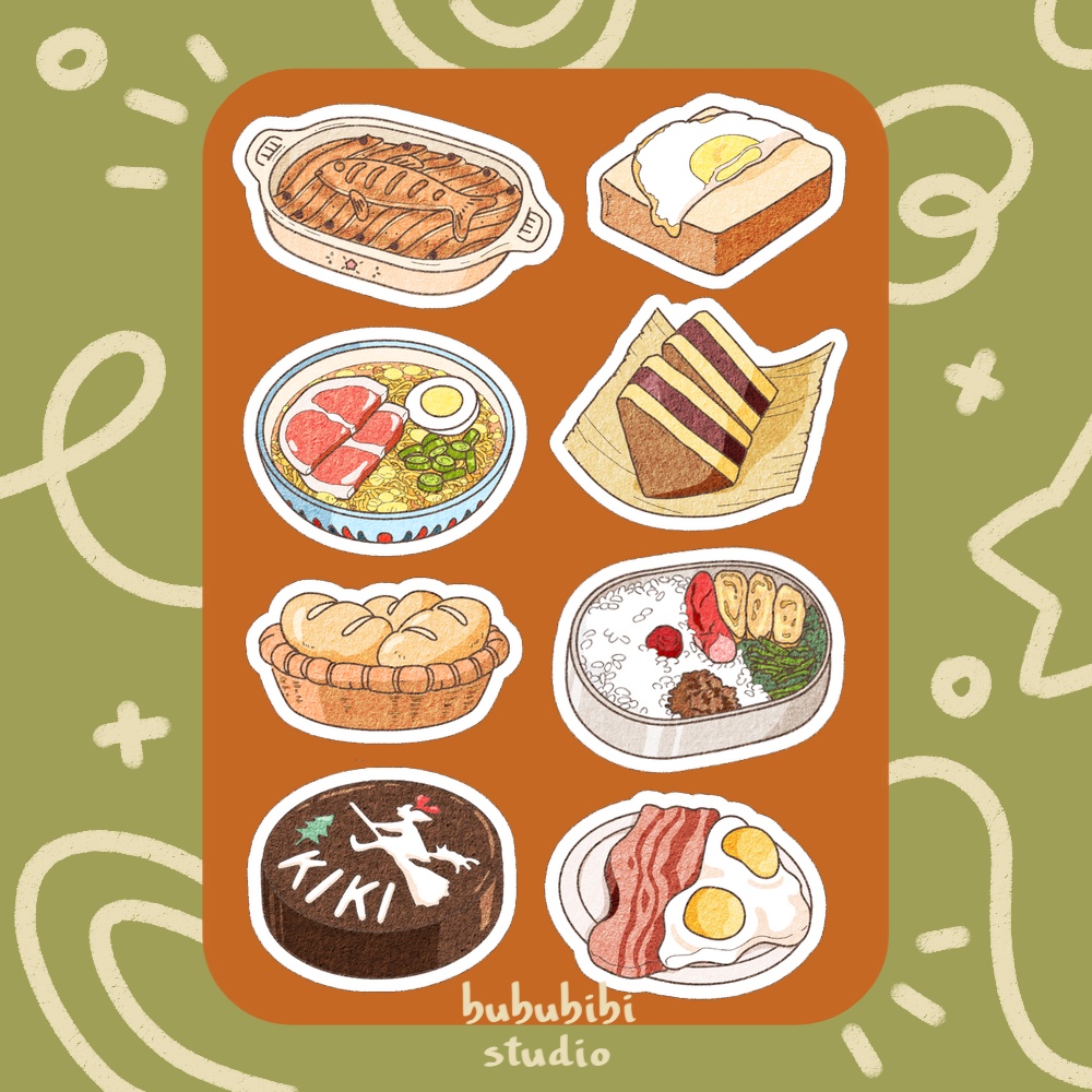 Bộ sticker món ăn Ghibli dùng trang trí | Shopee Việt Nam