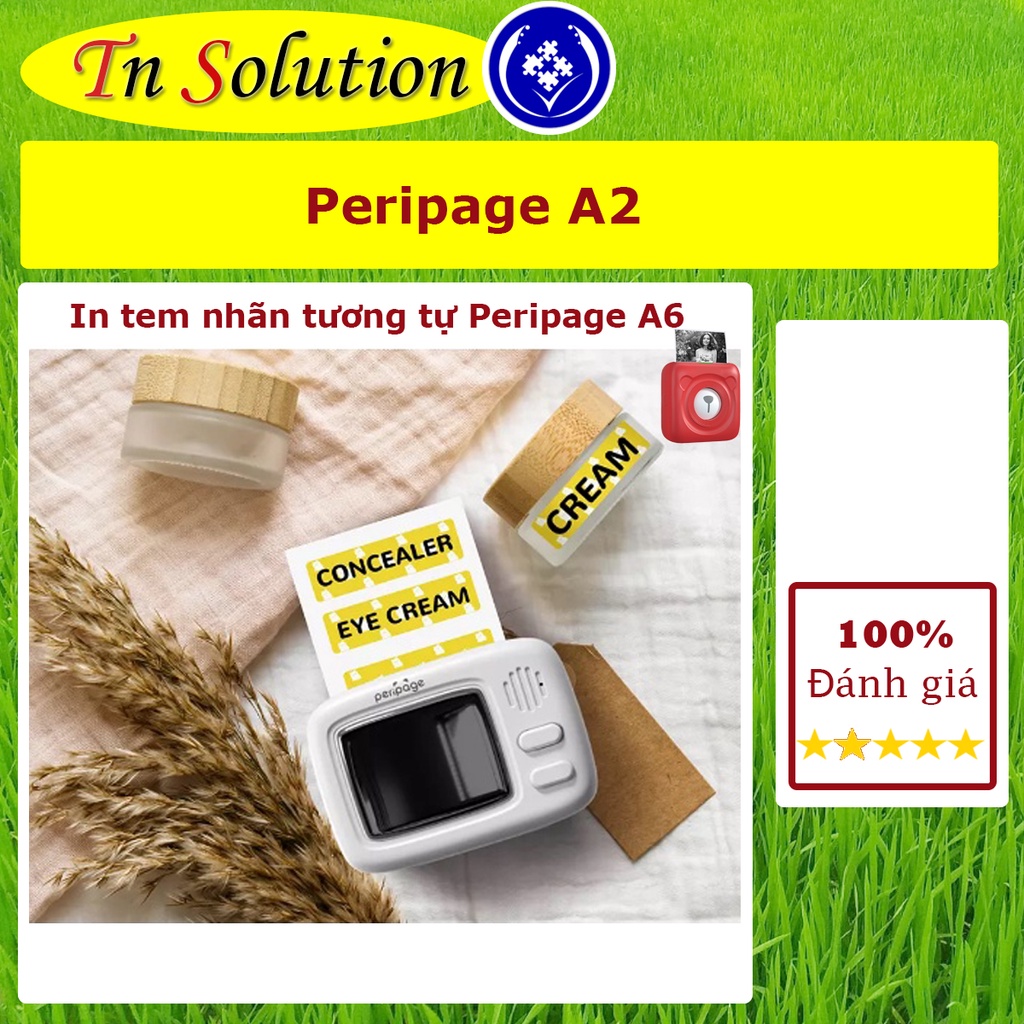 Máy in nhiệt, in tem nhãn, tài liệu Peripage A2 nhỏ gọn cầm tay - tặng kèm 5 cuộn đầy đủ kích ...