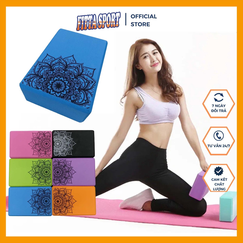 Gạch tập Yoga 300g và 200g cao cấp EVA, cục Block Yoga in Hoa Mandala Cứng gấp 3 lần loại gạch ...