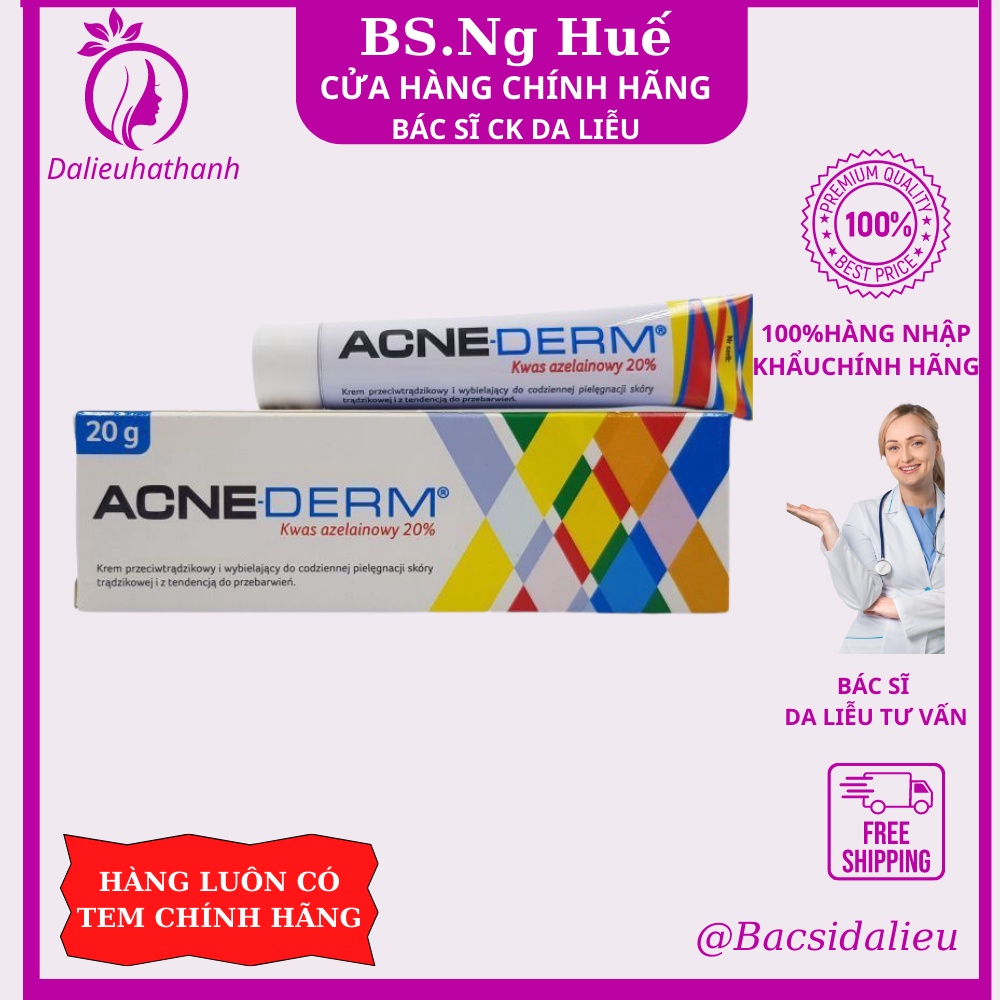 [ CHÍNH HÃNG - NK CÔNG TY] KEM BÔI GIẢM MỤN THÂM ACNEDERM 20G AZELAIC ...