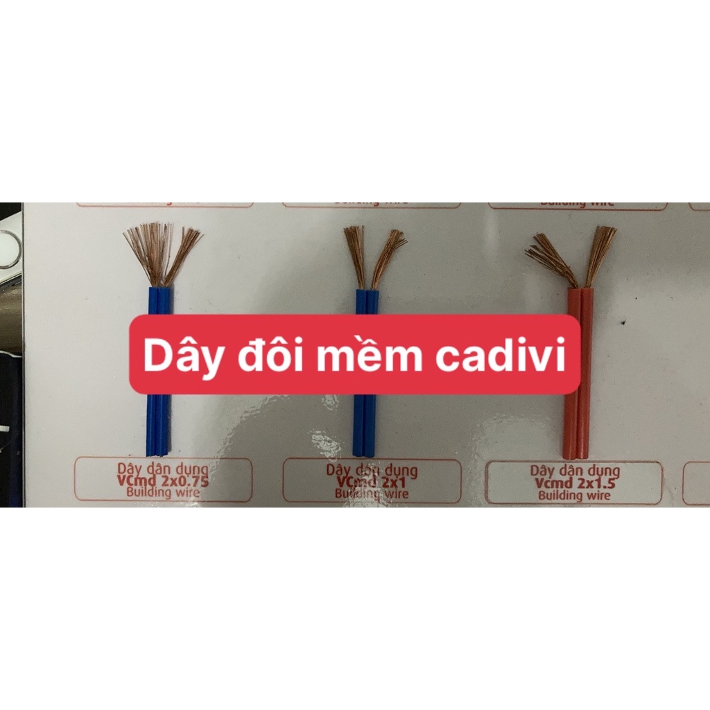 (Lẻ 1 mét) Dây điện Cadivi đôi mềm 1 lớp vỏ các size Vcmd 2x0.5 2x0.75 2x1.0 2x1.5 | Shopee Việt Nam