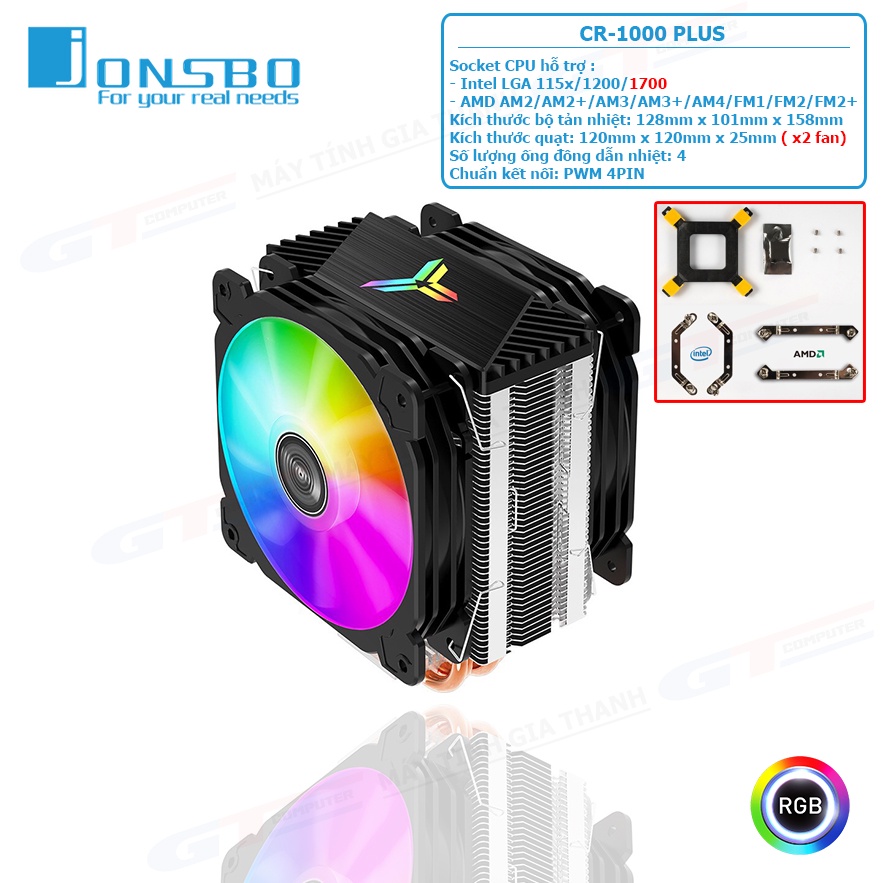 Quạt Tản Nhiệt CPU Jonsbo | CR1000, CR1000GT, CR1000 Plus, CR1200 ...