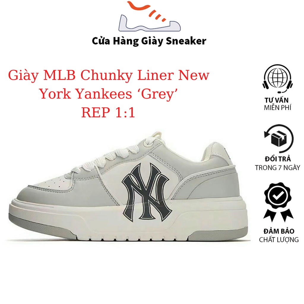 Giày mlb, giầy mlb ny chunky liner xám ghi hàng 11 bản trung full size ...