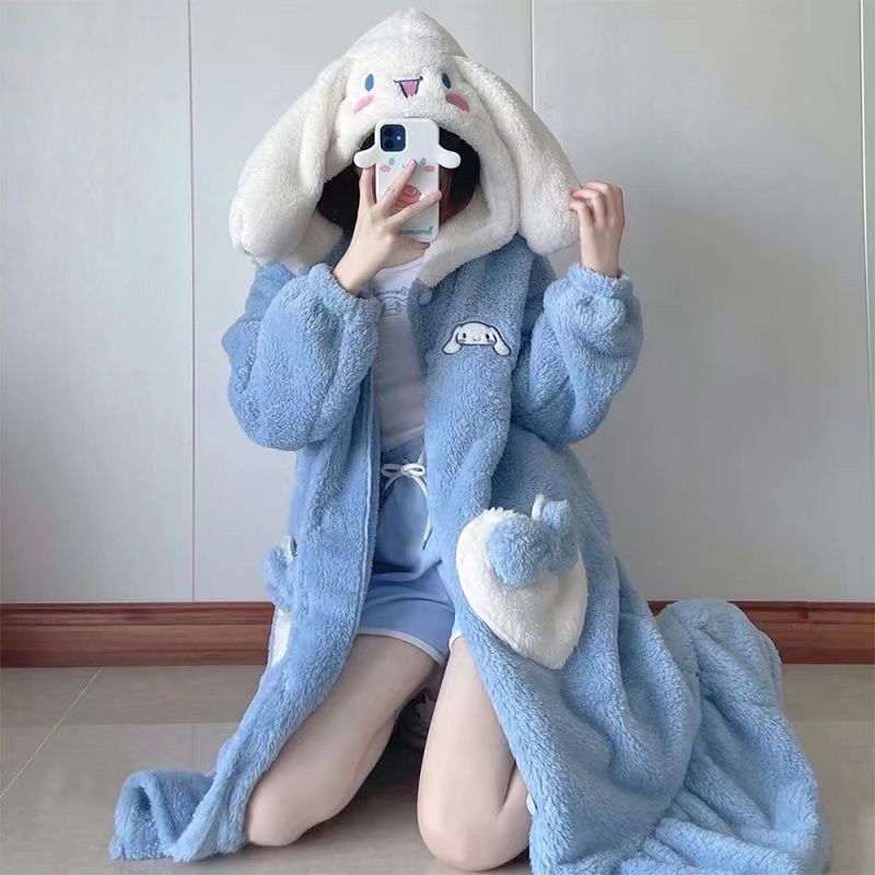 Bộ đồ ngủ nữ mùa đông hình thú dễ thương, đồ ngủ lông giữ nhiệt cực ấm ...