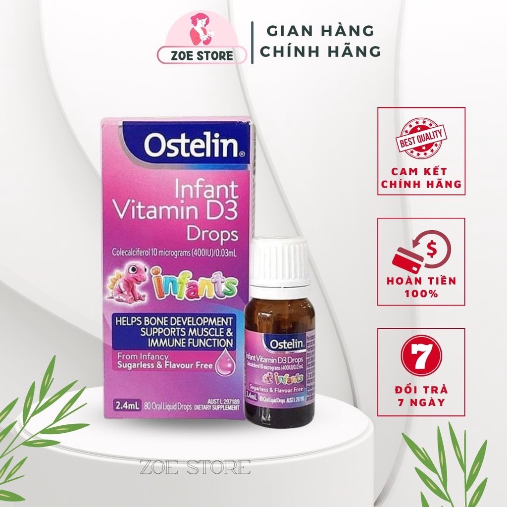 Vitamin D3 OSTERLIN Infant Drop 2.4ml bổ sung cho bé | Shopee Việt Nam