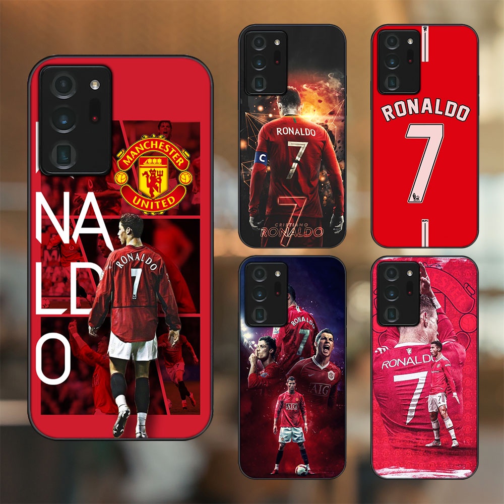 Ốp lưng Samsung Note 20 Ultra viền đen in hình Cristiano Ronaldo MU ...
