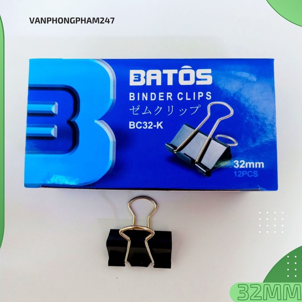 KẸP BƯỚM BATOS - Kẹp giấy đen 15mm/19mm/25mm/32mm/41mm/51mm - Hộp 12 cái | Shopee Việt Nam