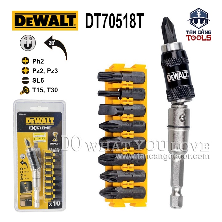 Đầu Chuyển Bắn Vít Góc DeWalt DT70518T Gồm 10 Chi Tiết | Shopee Việt Nam