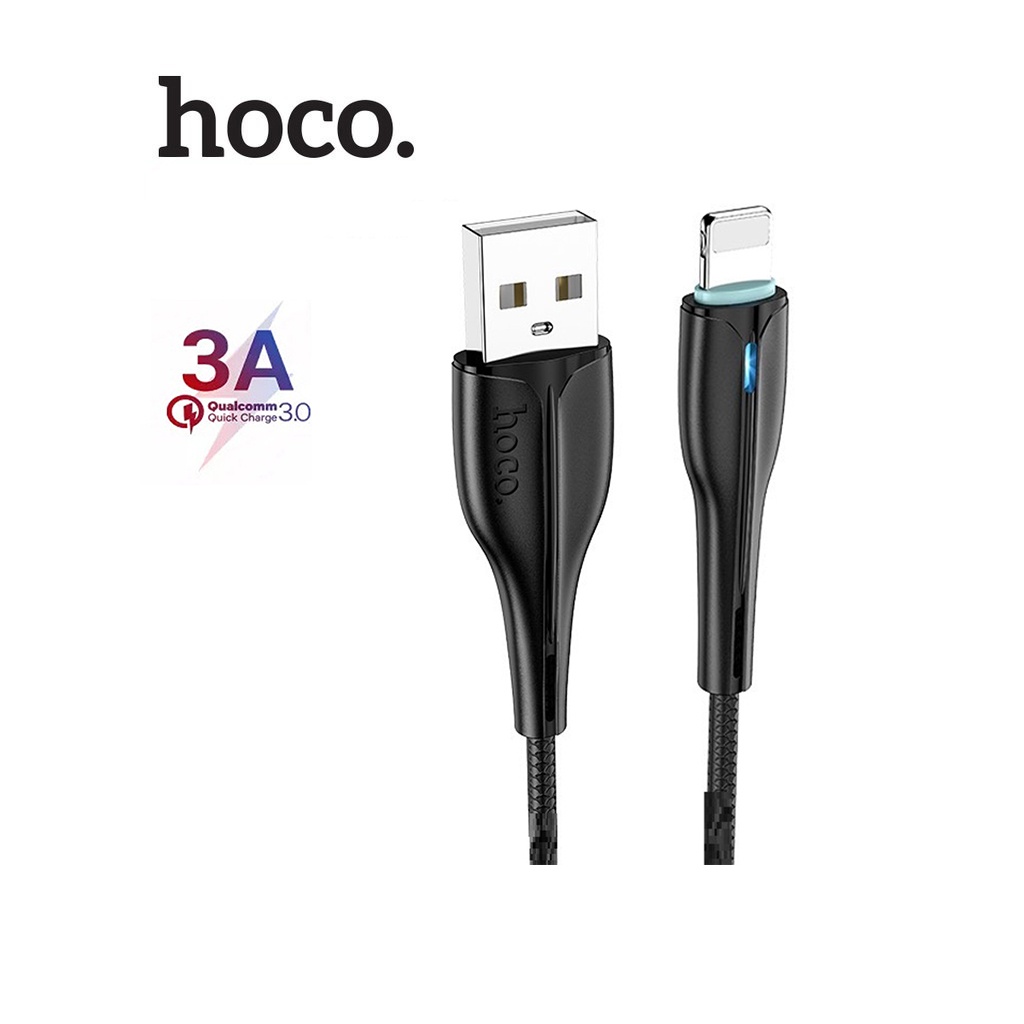 Cáp sạc đèn Led Hoco DU23 USB to LN dùng cho ip7/8/X/11/12 vải dù bện ...