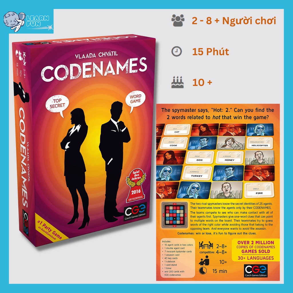 [Bản cao cấp] Bộ Trò chơi Boardgame Codenames - Codenames Picture Words ...