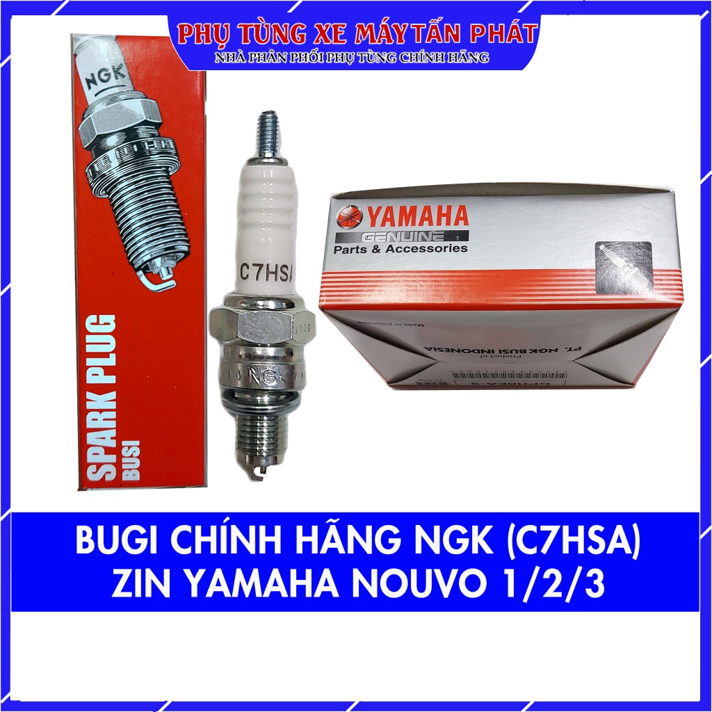 [Zin Hãng Yamaha] Bugi NGK (C7HSA) Nouvo 1,2,3 / Xe Attila X.ăng Cơ ...
