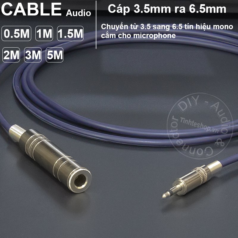 Cáp nối 3.5 ra 6.5 mono cho microphone Máy trợ giảng Loa kéo DIY 0.5M ...