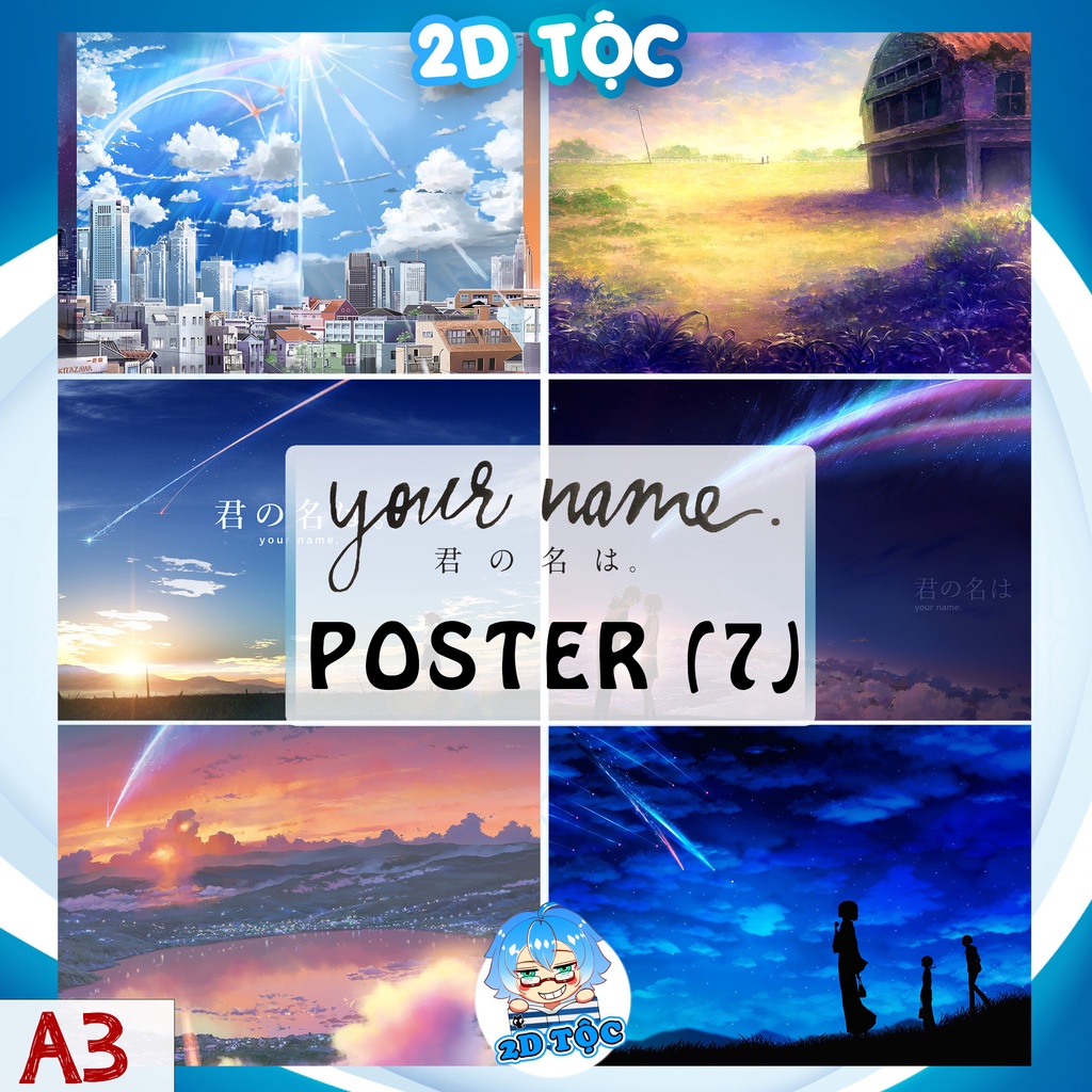 Ảnh Poster A3 Dán Tường Cao Cấp Anime Kimi no Na wa Your Name (7) By 2D ...