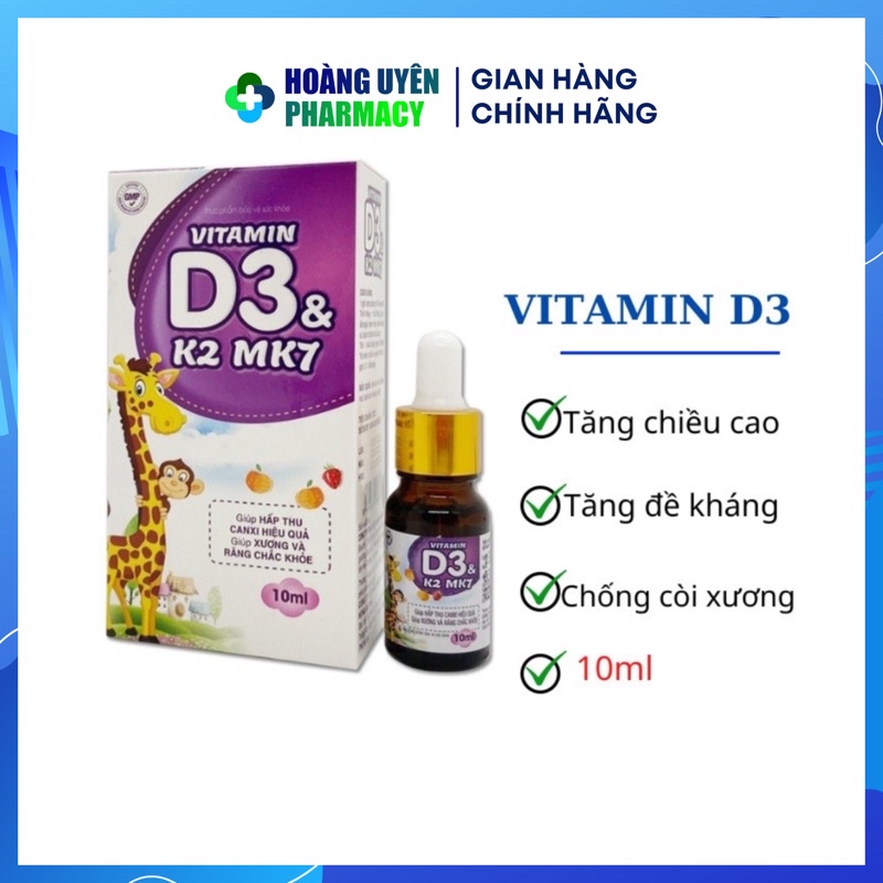Vitamin D3 K2 MK7 Halico - nhỏ giọt 10ml | Shopee Việt Nam