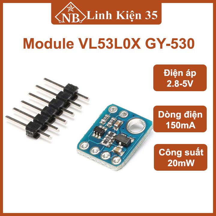 Module cảm biến khoảng cách mini VL53L0X GY-530 Time Of Flight IIC bằng ...