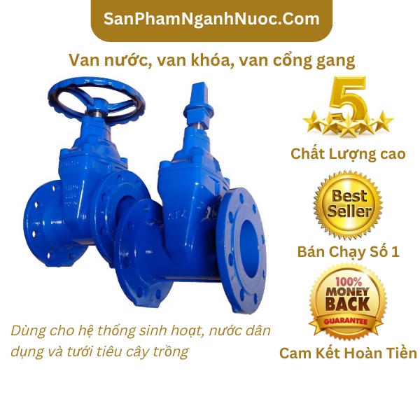 Van cổng mặt bích DN100 ty chìm lắp chụp, tay quay cánh cao su | Shopee Việt Nam