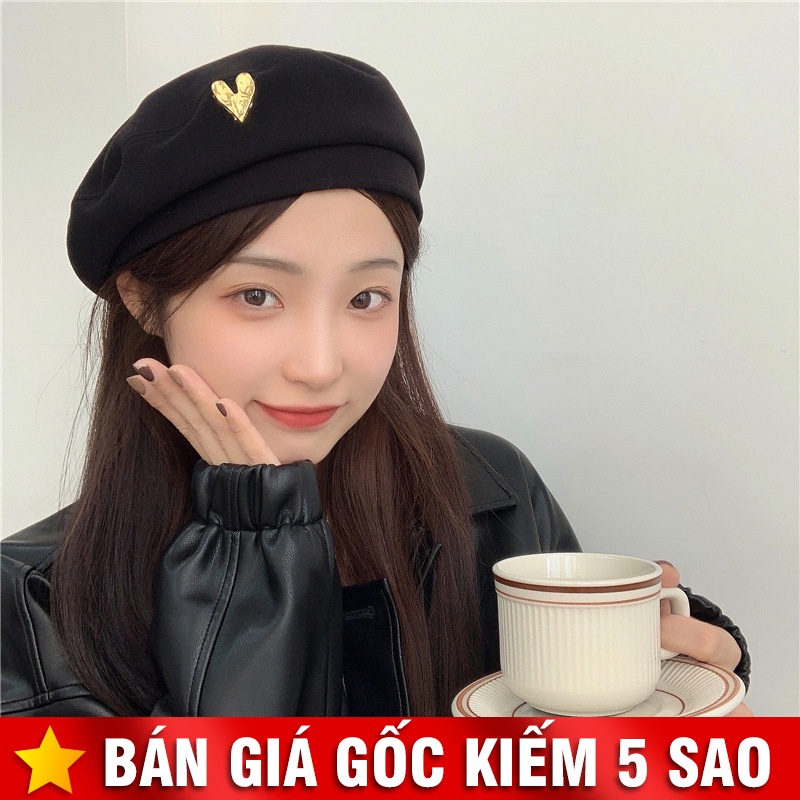 Mũ Nồi Mũ Beret Đính Khuy Trái Tim Hot Trend P2202 | Shopee Việt Nam
