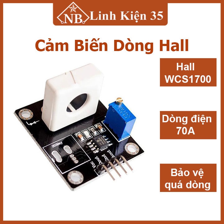 Module cảm biến dòng Hall WCS1700 70A bảo vệ quá dòng ngắn mạch 5VDC ...