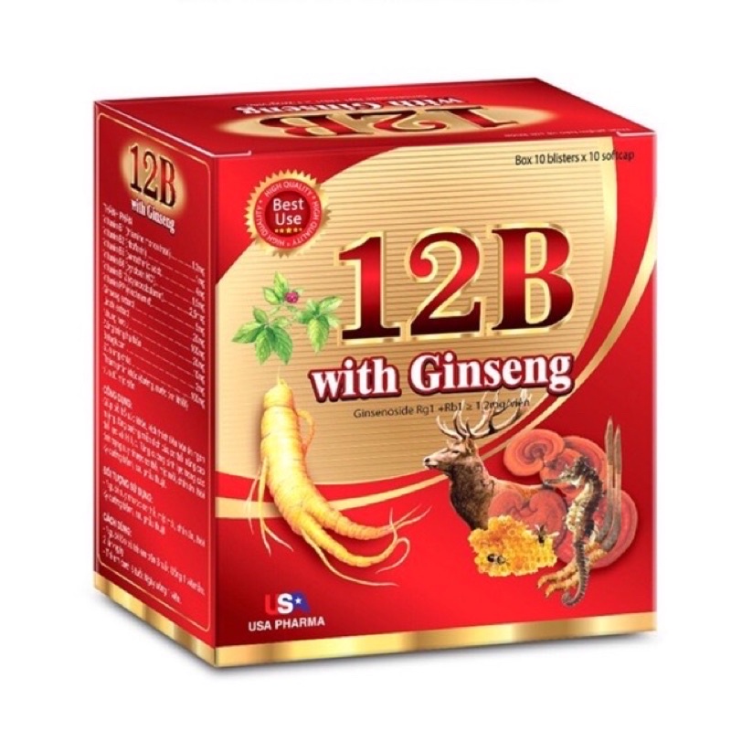 Viên uống Multivitamin tổng hợp Vitamin 12B With Ginseng Hộp 100 viên ...