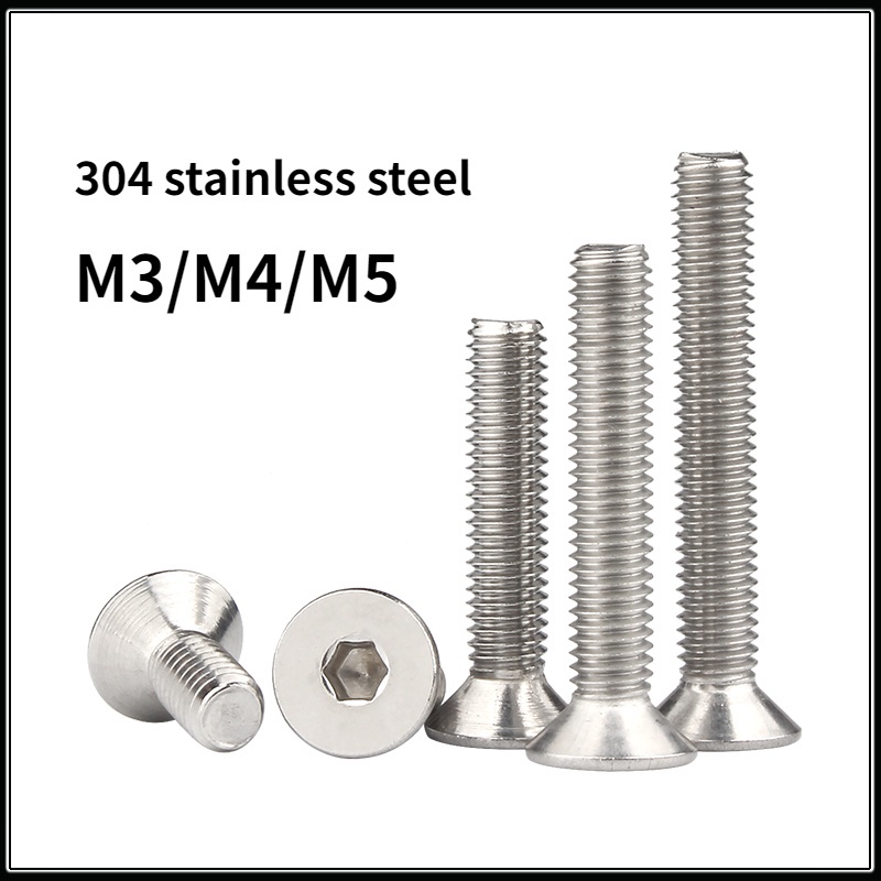 Bu Lông Lục Giác Chìm Đầu Dẹt M3 / m4 / m5 304 Bằng Inox Chuyên Dụng | Shopee Việt Nam