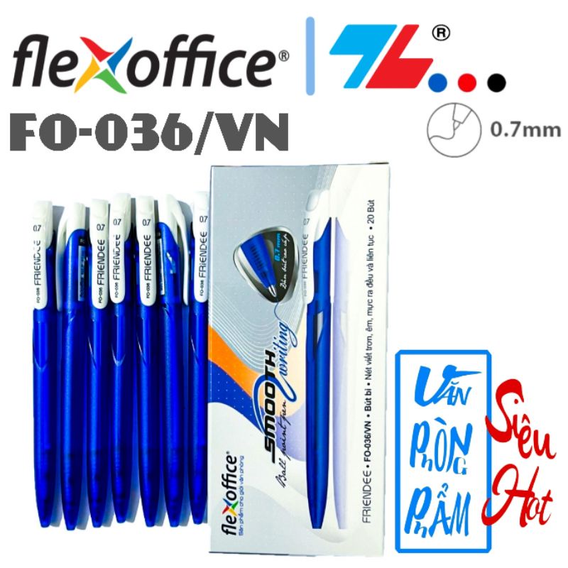 Bút Bi FRIENDEE/Flexoffice/Thiên Long FO-036/VN, 20 cây/Hộp (chính hãng) | Shopee Việt Nam