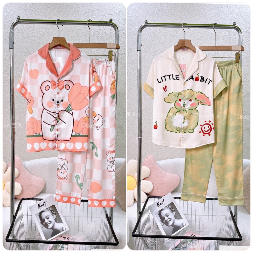 Đồ bộ vải lụa latin cao cấp BOO BOO nhiều mẫu cute mới (40-58Kg ...