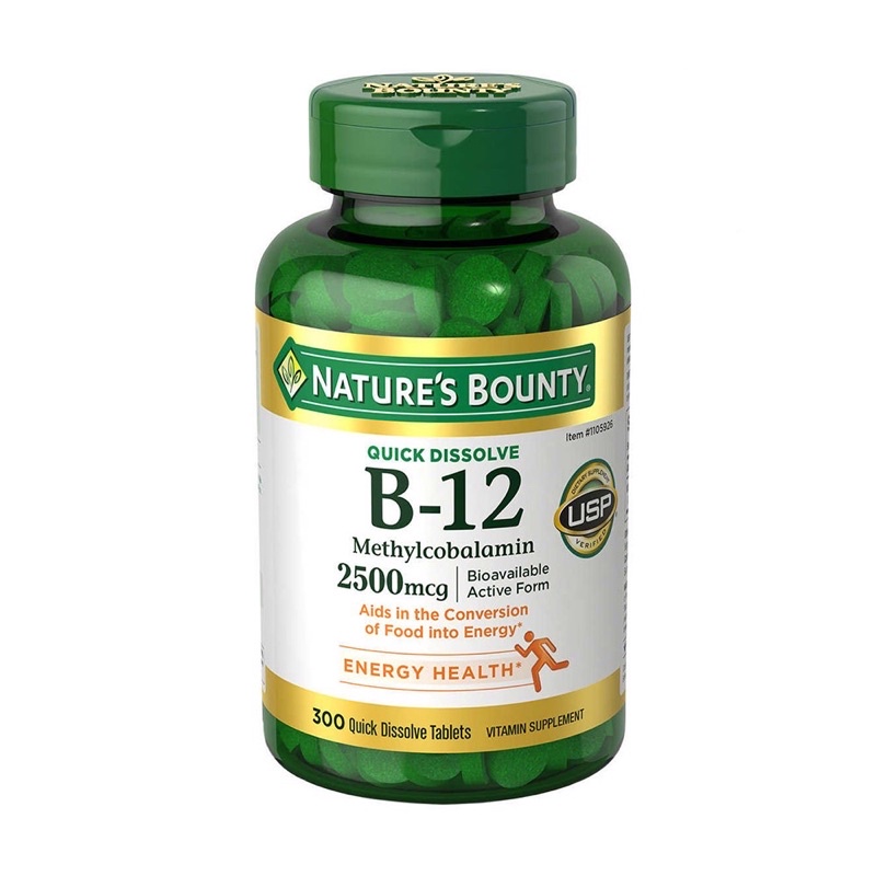 [Air USA] Viên Uống Bổ Sung Vitamin B12 Nature's Bounty B12 2500mcg hộp ...
