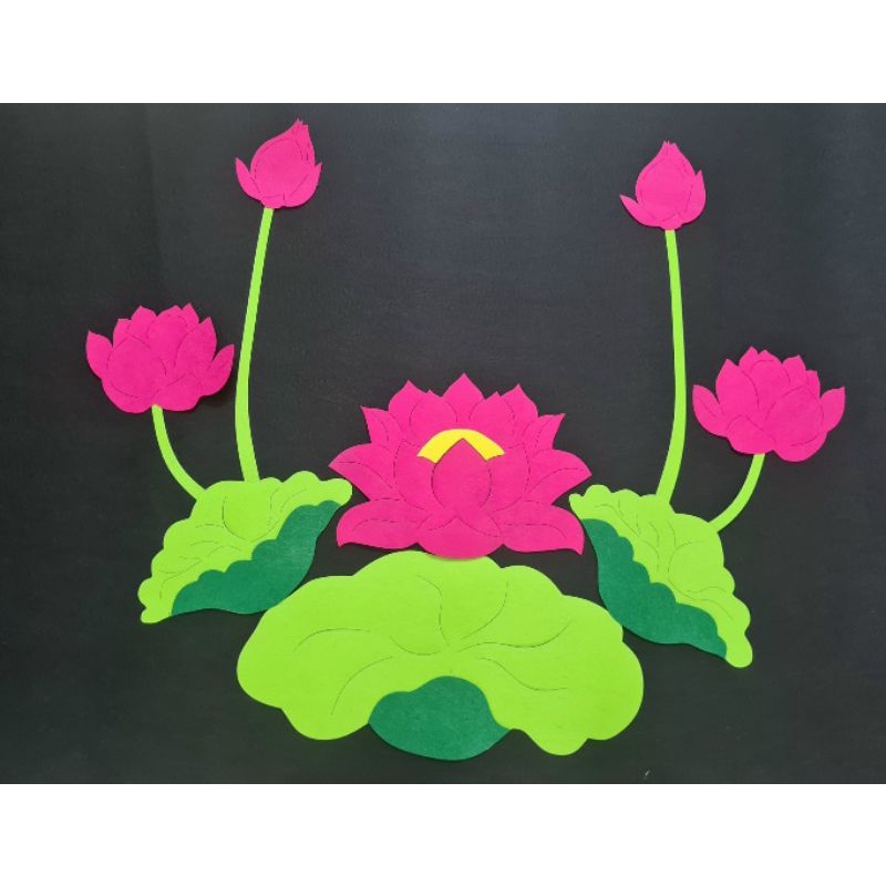 Hoa sen trang trí ảnh Bác vải nỉ | Shopee Việt Nam