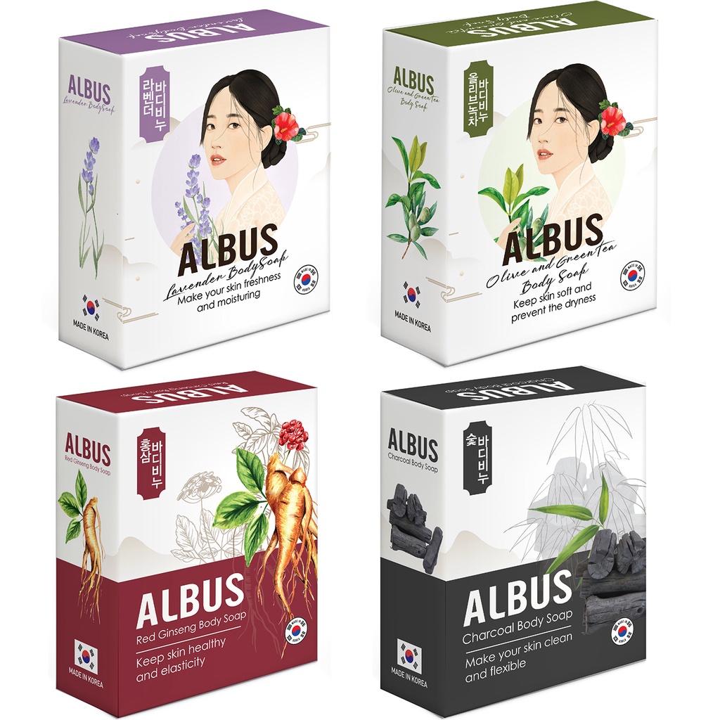 Xà bông tắm dưỡng da nước hoa Albus Body Soap cao cấp Hàn Quốc đủ hương ...