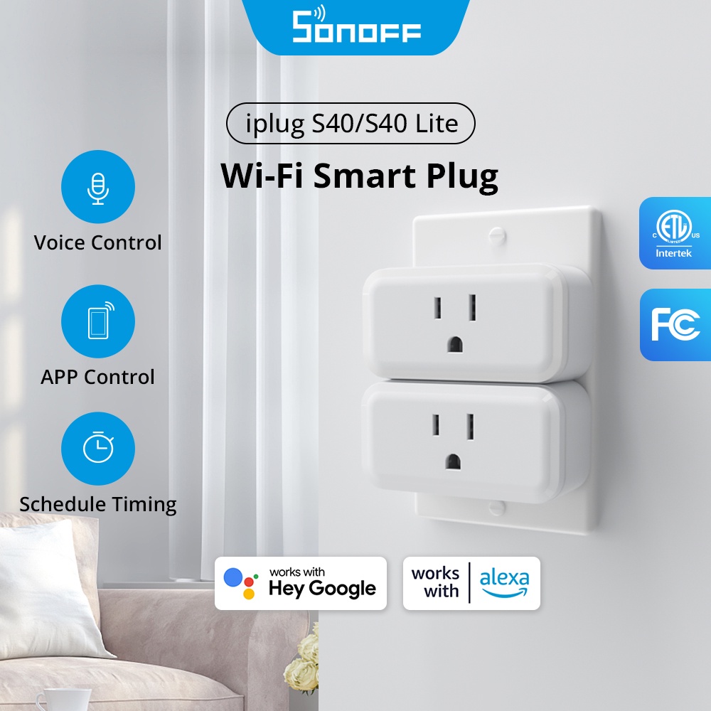Ổ Cắm Điện Thông Minh SONOFF iPlug S40 / S40 Lite US WiFi 15A Điều Khiển Từ Xa Qua eWeLink Hỗ ...