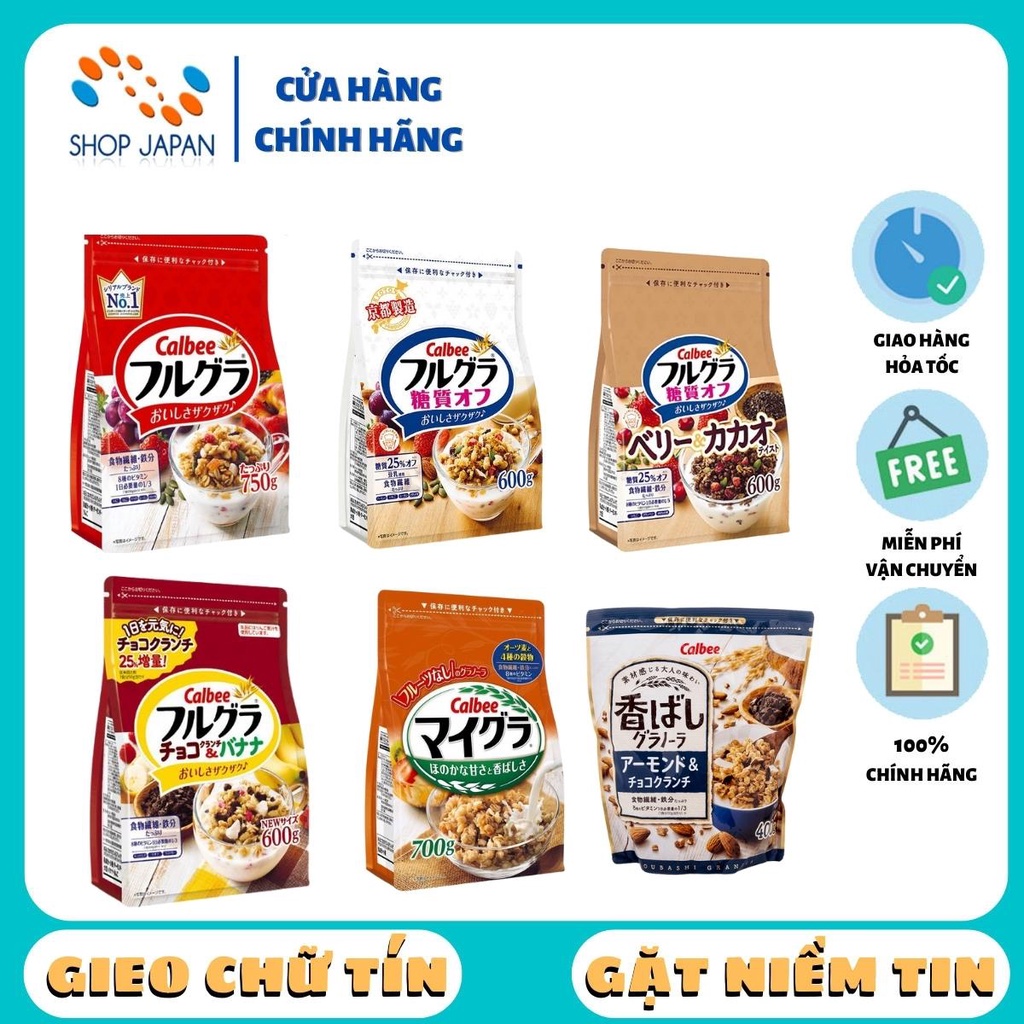 [Date 9/2024] Ngũ cốc Calbee vị trái cây yến mạch ăn sáng đủ vị Nhật Bản | Shopee Việt Nam