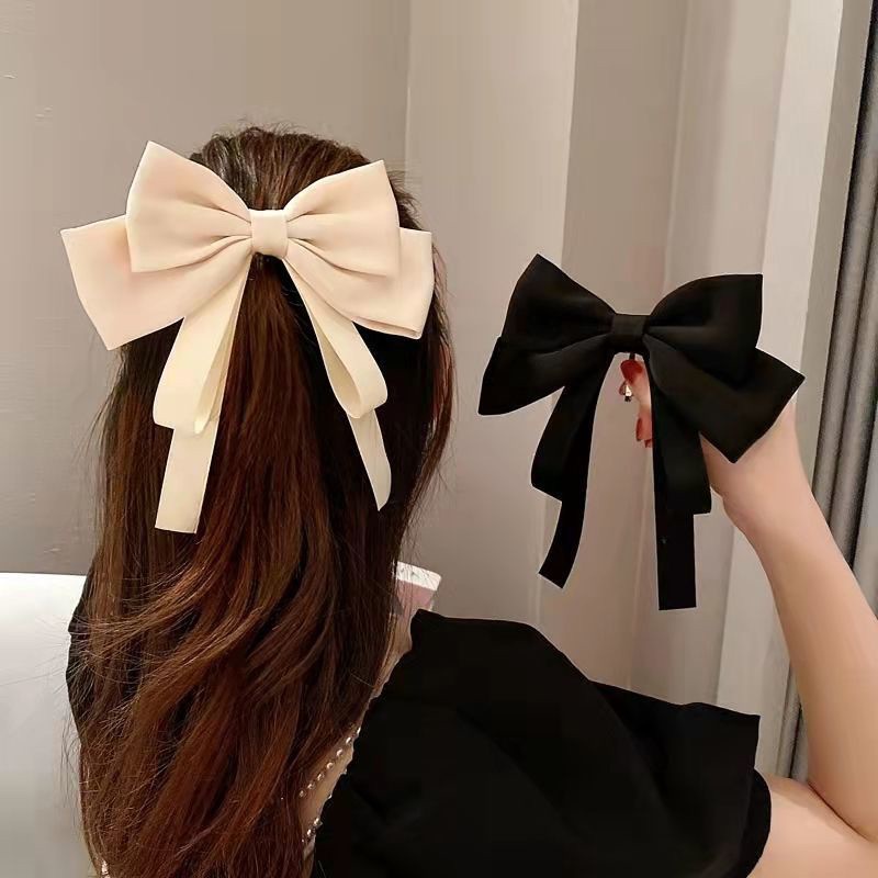Kẹp Tóc Nơ Ruy Băng Dài Phong Cách Tiểu Thư Sang Trọng K156 Shopee