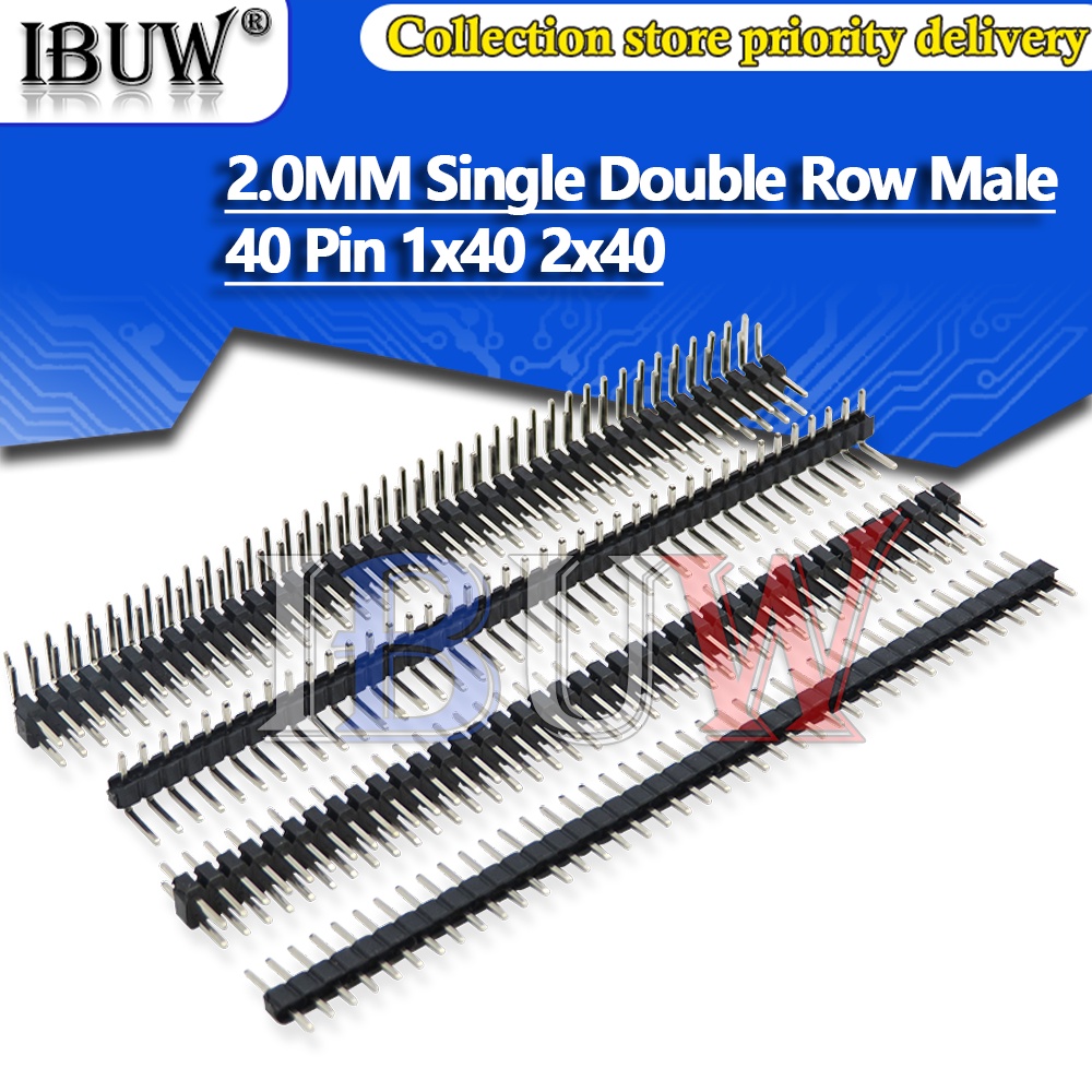 Set 10 Đầu Nối 40 Pin 1x40 2x40 2.0 2.0 Cho Arduino Màu Đen 2.0MM 90 Độ ...