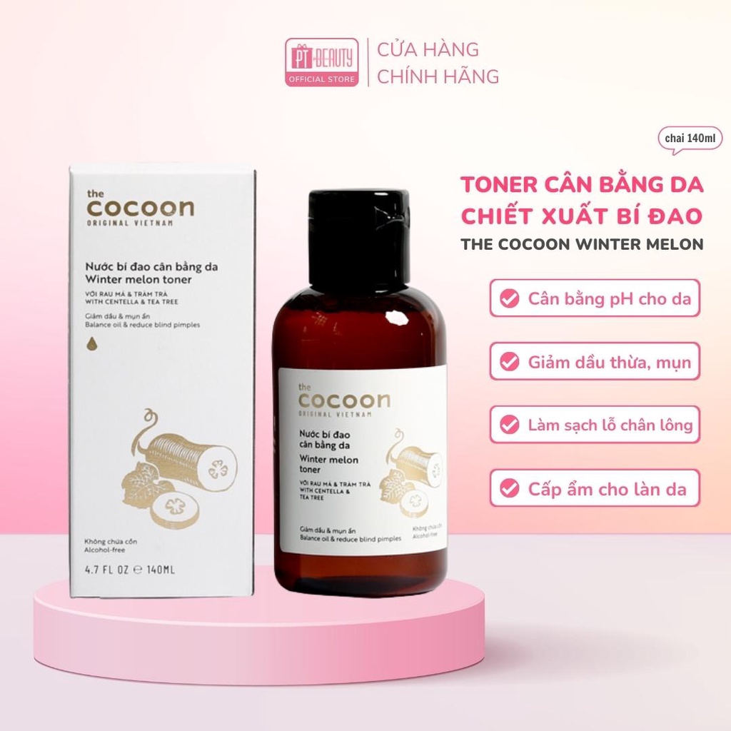 Nước bí đao cân bằng da (toner) Cocoon giảm dầu mụn 140ml - 310ml ...