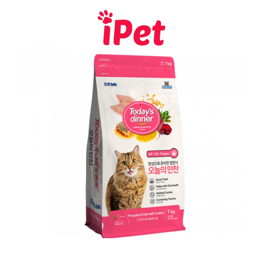Thức Ăn Cho Mèo Mọi Lứa Tuổi Dạng Hạt Khô TODAY'S DINNER 1kg - iPet Shop | Shopee Việt Nam
