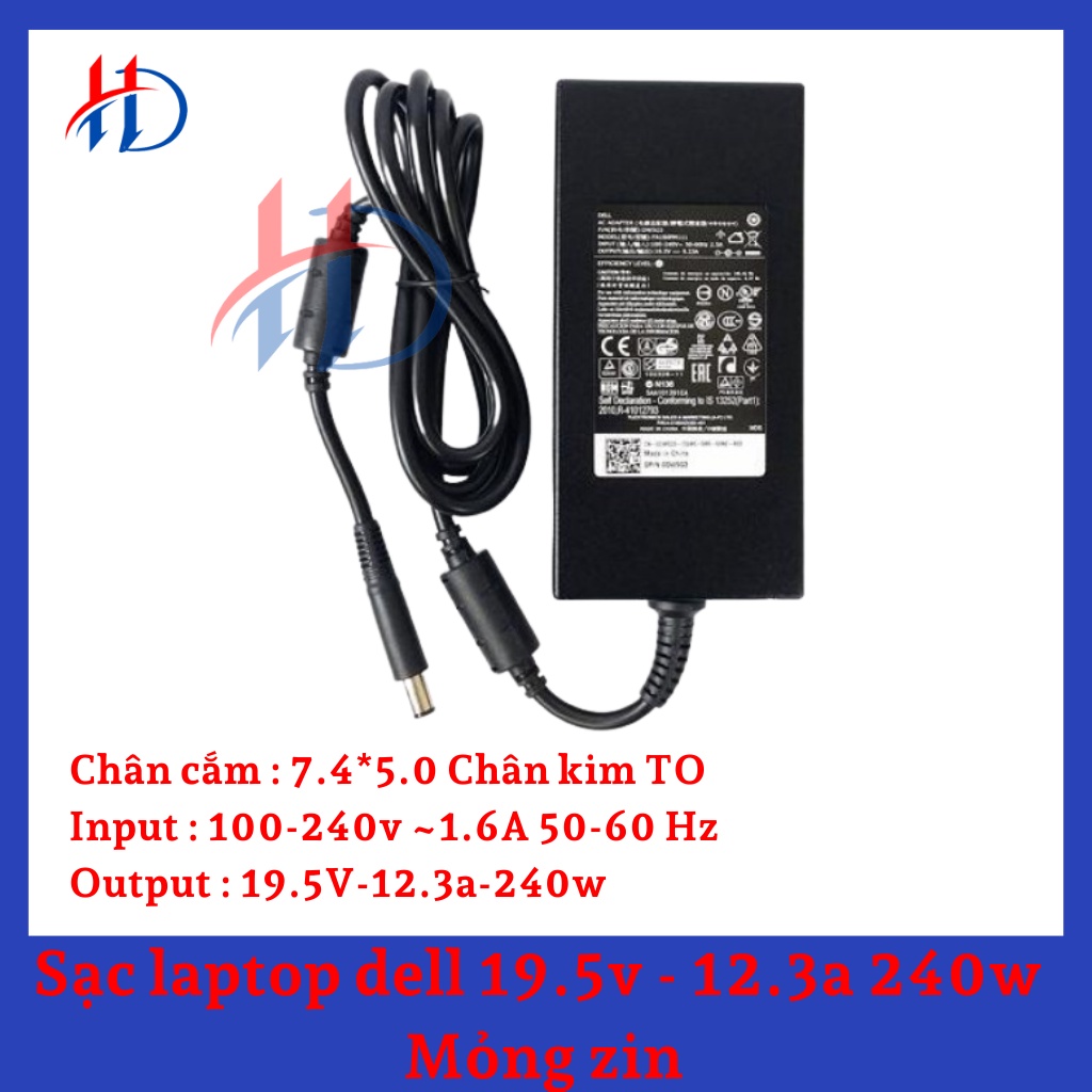 Sạc laptop dell 19.5v - 12.3a 240w Mỏng zin - Sạc Zin - Hàng Chính Hãng | Shopee Việt Nam