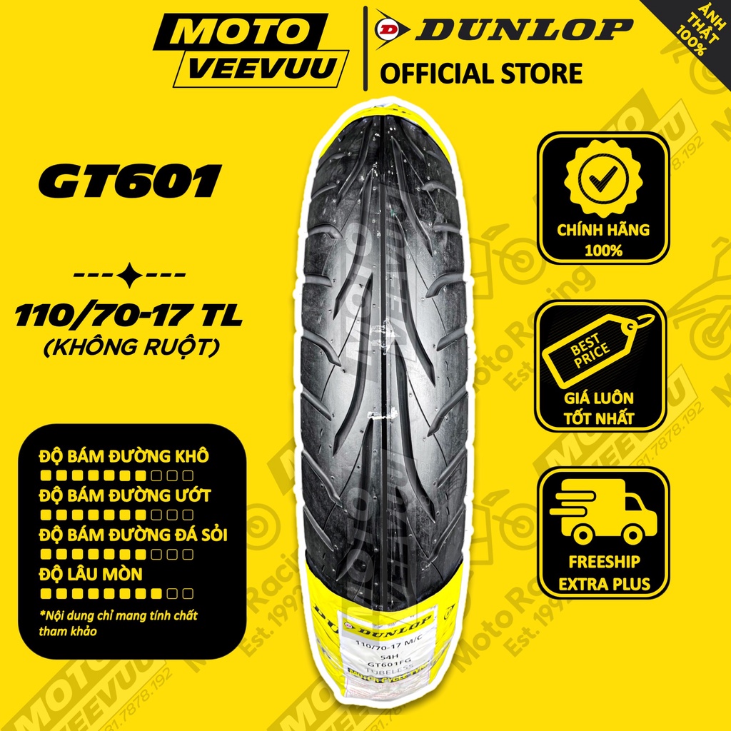 Vỏ lốp xe máy DUNLOP 110/70-17 TL GT601 Lốp không ruột | Shopee Việt Nam