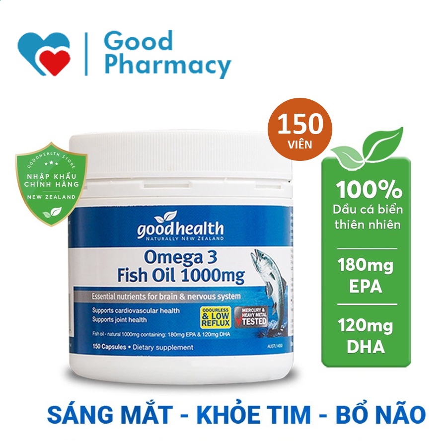 [CHÍNH HÃNG] Viên uống dầu cá Omega 3 Fish Oil 1000mg bổ tim mạch, não ...