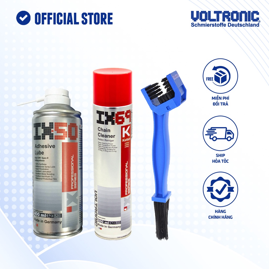 Combo vệ sinh- bảo dưỡng sên nhập khẩu Đức VOLTRONIC Ix69+Ix50 (M50 ...
