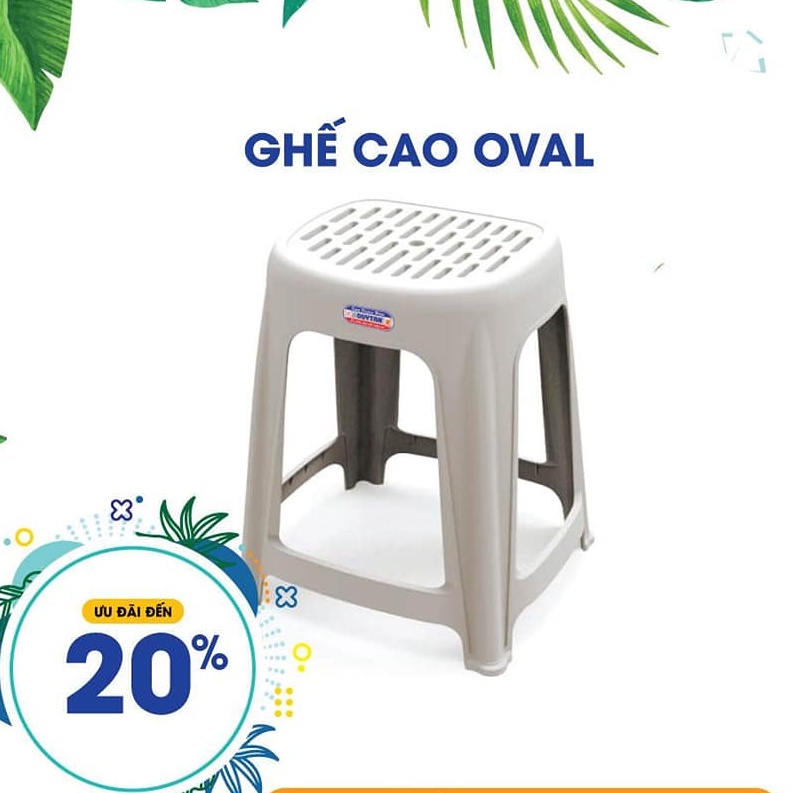 Ghế Nhựa Cao Duy Tân Mặt Oval Có Chân Cao Su Chống Trượt - Tải Trọng ...
