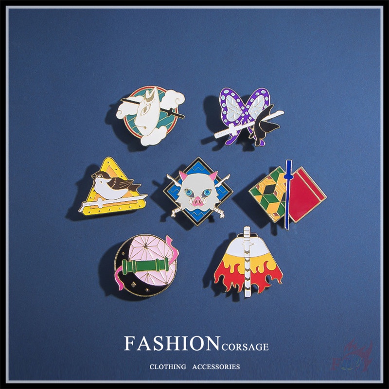 Ghim Cài Áo Hình Anime Demon Slayer ★ 1 Huy Hiệu Cài Áo Ba Lô Tráng Men ...