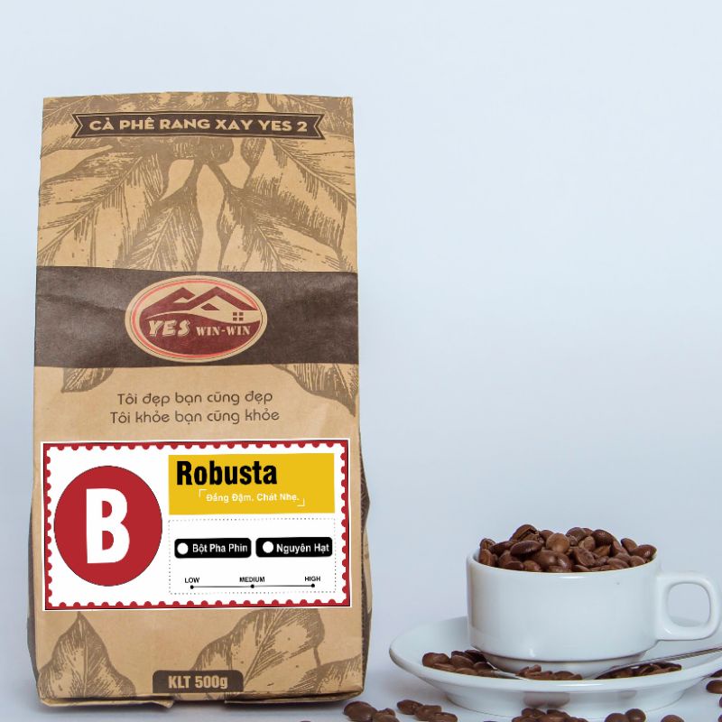 Cà phê Robusta nguyên chất 100% rang có Bơ vị truyền thống đậm đà thơm ...