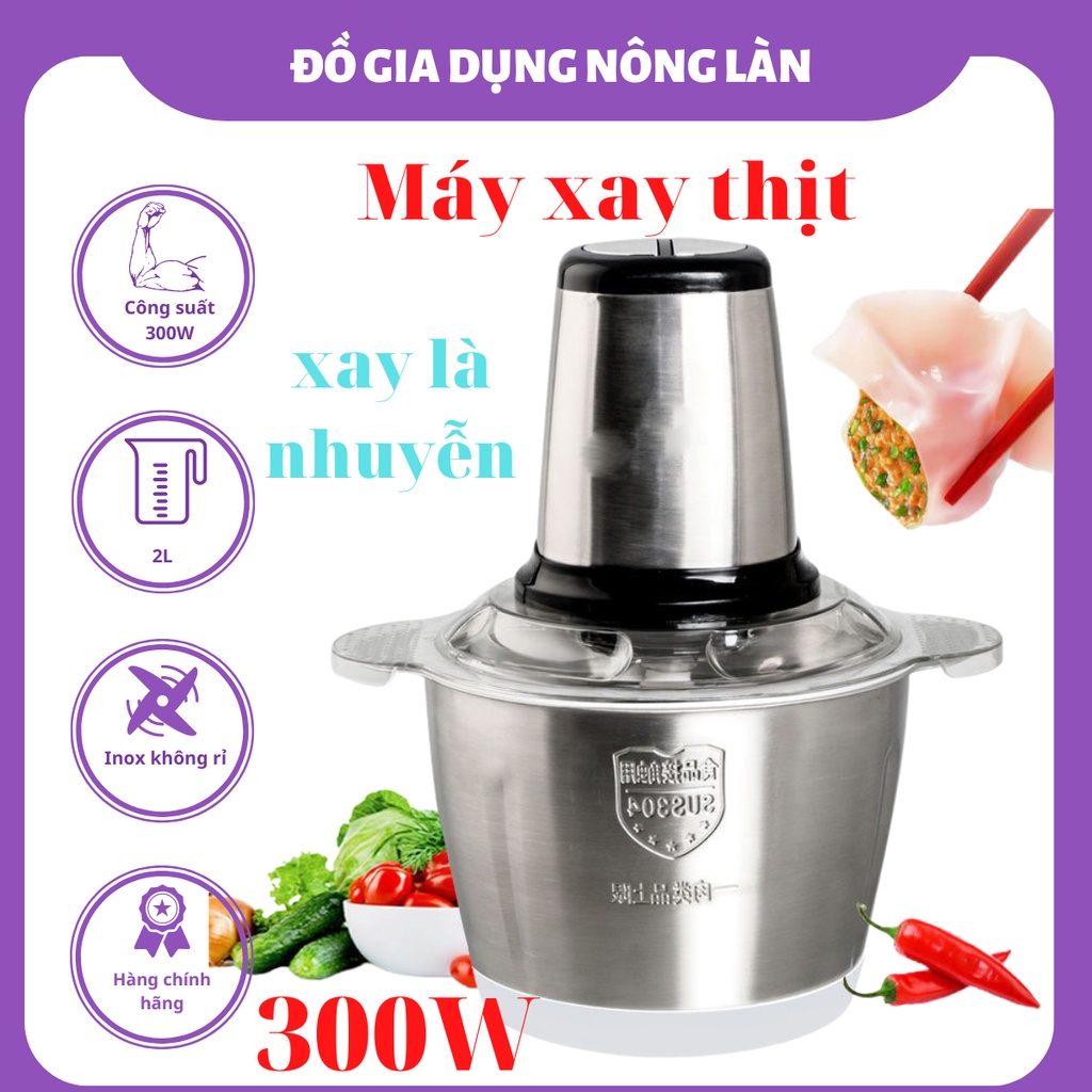 máy xay thịt mini NONGLAN xay tỏi ớt xay thịt, máy xay thịt đa năng xay ...