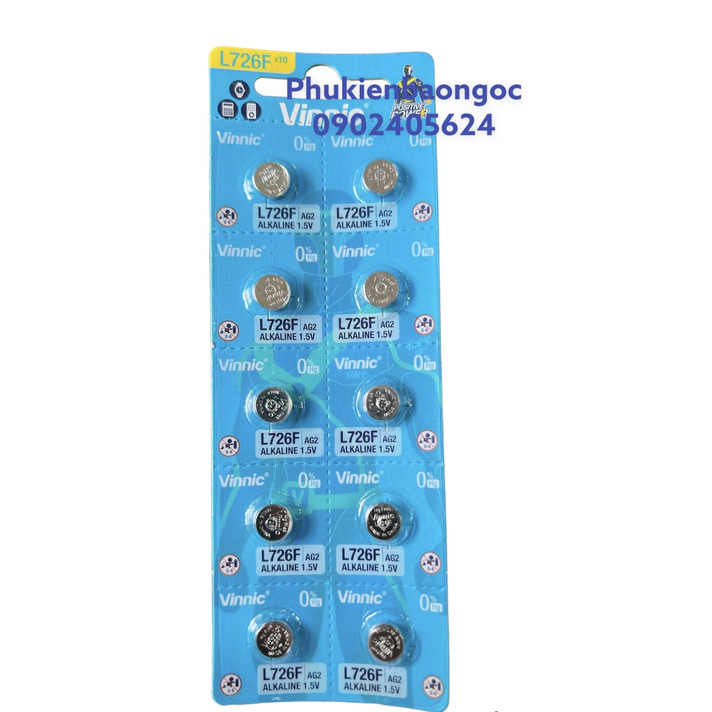 Pin đồng hồ oxit bạc Vinnic L726F SR726SW AG2 726 1.5V 1 vỉ 10 viên ...