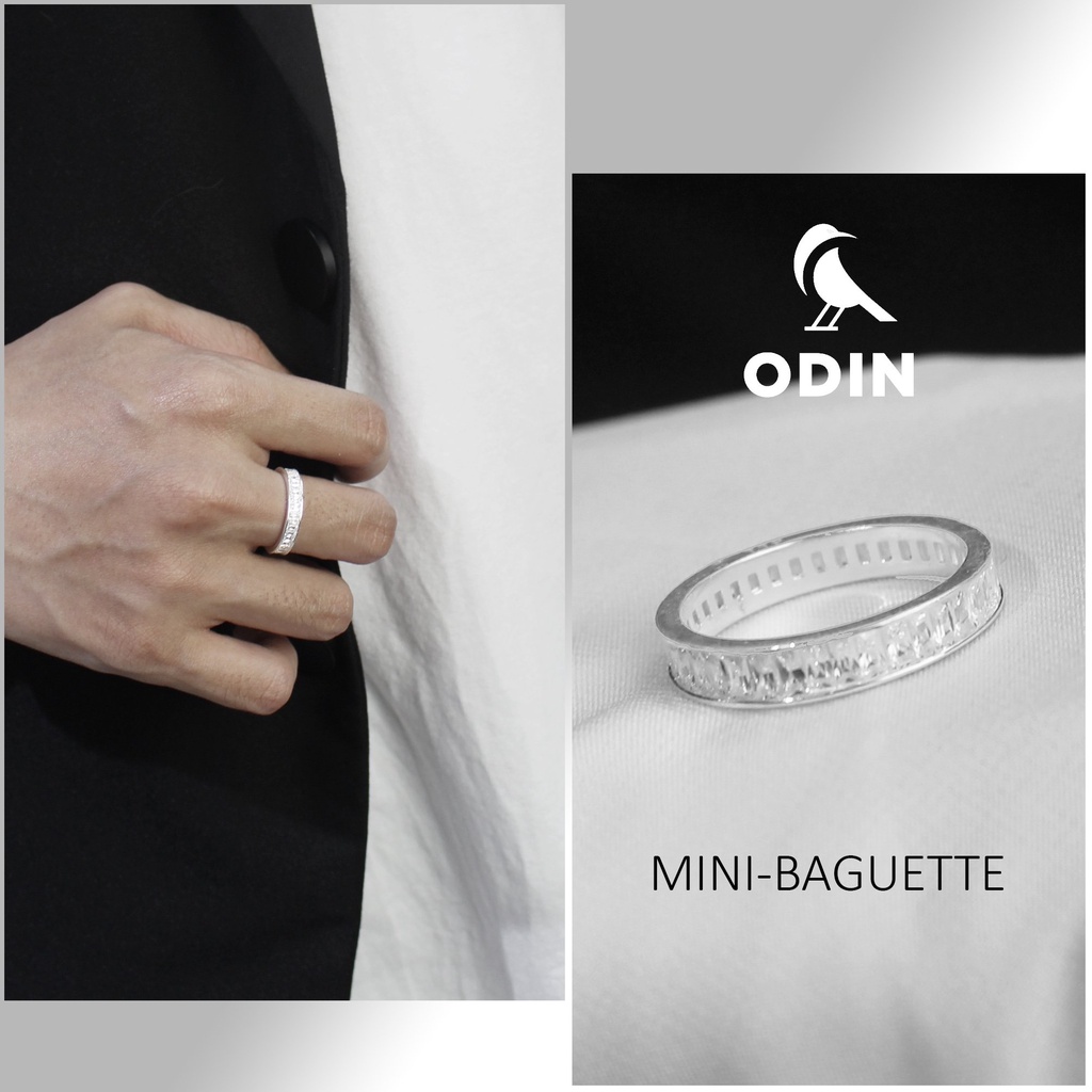 Nhẫn bạc Mini baguette – Bạc S925 đính đá CZ - BẢO HÀNH 12 THÁNG - Tặng kèm nước rửa bạc ...